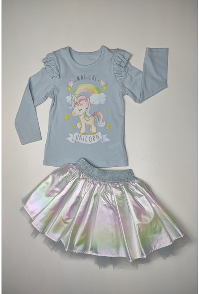 Neon Kids Unicorn Baskılı Etekli Kız Takım Neon Kids Unicorn Baskılı Etekli Kız Takım