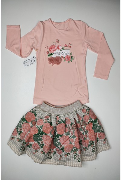 Neon Kids Güllü Çiçekli Etekli Kız Takım Neon Kids Güllü Çiçekli Etekli Kız Takım