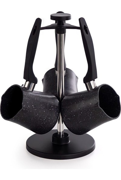 Vallena Maroc Askı Standlı 4 Parça Granit Cezve Seti Vallena Maroc Askı Standlı 4 Parça Granit Cezve Seti