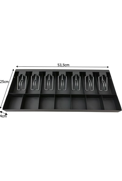 Saypos Metal Çekmece Içi Para Düzenleyici 7 Banknot 7 Bozuk Para Gözlü Para Çekmecesi 53,5 x 25 x 4cm