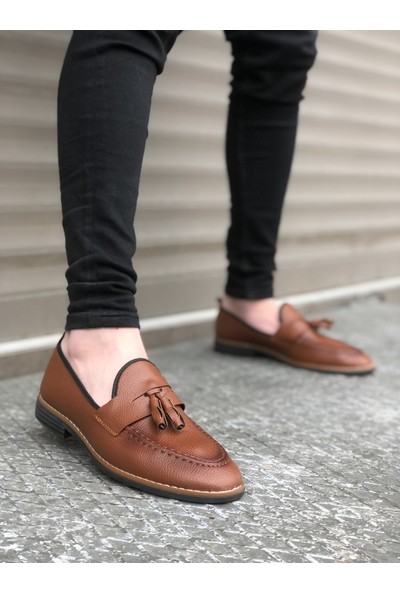 Klasik Corcik Cilt Püsküllü Taba Erkek Ayakkabı Klasik Corcik Cilt Püsküllü Taba Erkek Ayakkabı