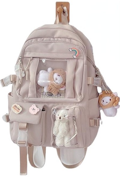 Just For U Büyük Kapasiteli Öğrenci Sırt Çantası - Beyaz (Yurt Dışından)