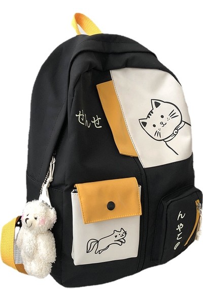 Just For U Büyük Kapasiteli Çok Bölmeli Sırt Çantası - Siyah (Yurt Dışından)