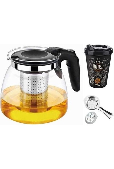 Transformacıon 700 ml Süzgeçli French Press Cam Demlik 3 Hediyeli Set