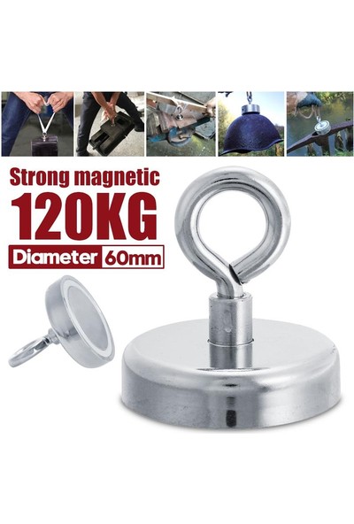 Guangdong Spirit 60MM 120KG Güçlü Güçlü Mıknatıs Kurtarma Güçlü Kurtarma Balıkçılık Kitleri
