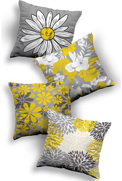 Romans Dekoratif Dijital Baskılı Kırlent Kılıfı 4'lü Kombin- 238-239-240-241