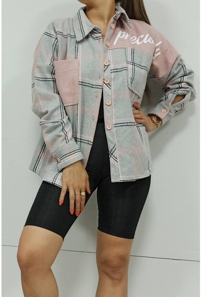 Mano Kadın Oduncu Gömlek Princes Kare Detaylı Mano Kadın Oduncu Gömlek Princes Kare Detaylı