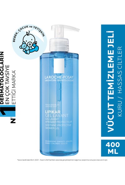 La Roche- Posay Lipikar Gel Lavant Bebek&Çocuk, Yetişkin Vücut Duş Jeli Kuru Ciltler 400 ml