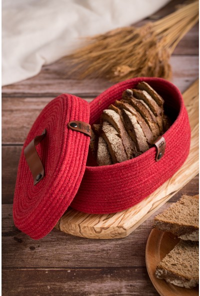 The Gift Think - El Yapımı Kapaklı Oval Ekmek Sepeti The Gift Think - El Yapımı Kapaklı Oval Ekmek Sepeti