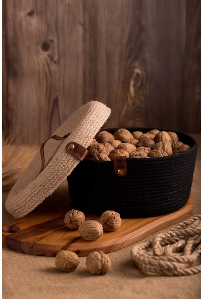 The Gift Think - El Yapımı Kapaklı Dekoratif Çok Amaçlı Sepet