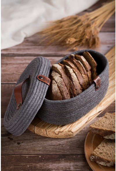 The Gift Think - El Yapımı Kapaklı Oval Ekmek Sepeti The Gift Think - El Yapımı Kapaklı Oval Ekmek Sepeti