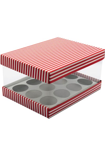 Feza Kutu 22X30X15 Pencere Kapaklı 12'li Cupcake Kutusu (10 Adet) Feza Kutu 22X30X15 Pencere Kapaklı 12'li Cupcake Kutusu (10 Adet)
