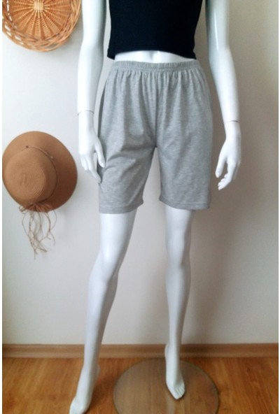 Bera Tekstil Unisex Gri Düz Renk Penye Şort Bera Tekstil Unisex Gri Düz Renk Penye Şort