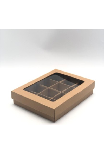 Feza Kutu 22X30X6 Pencereli Kraft 12'li Ara Bölmeli Kutu (10 Adet)