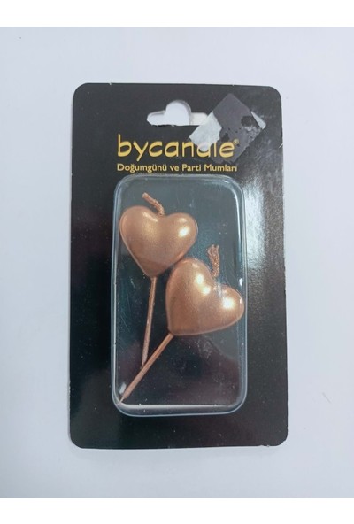 Organizasyon Pazarı Kahverengi Renk Kalp Mum 2 Li