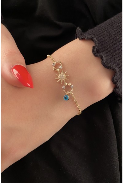 Fiyonk Kuyumculuk 14 Ayar Altın Doch Zincirde Güneş ve Göz Detaylı Dorika Bileklik 2 Fiyonk Kuyumculuk 14 Ayar Altın Doch Zincirde Güneş ve Göz Detaylı Dorika Bileklik 2