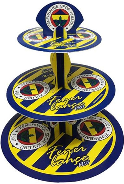 Organizasyon Pazarı Cupcake Standı Lisanslı Fenerbahçe Kek Standı 3 Katlı
