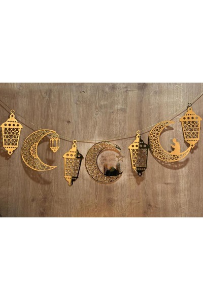 Beysüs Ramazan Ayı Dekoratif Süs Banner Gold Beysüs Ramazan Ayı Dekoratif Süs Banner Gold