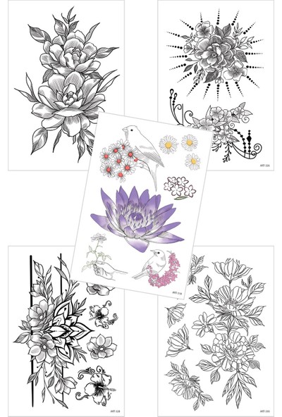 Artikel 5'li Geçici Dövme,geçici Tattoo ,vücut Dövme,kol Bilek Dövme,boyun Dövme,sırt Dövme Artikel 5'li Geçici Dövme,geçici Tattoo ,vücut Dövme,kol Bilek Dövme,boyun Dövme,sırt Dövme