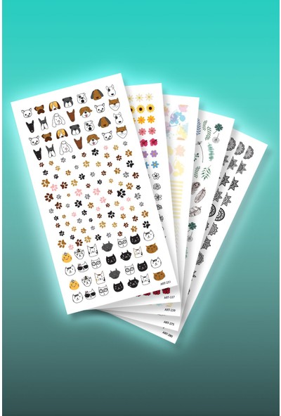 Artikel 5'li Tırnak Dövmesi Seti, Tırnak Sticker Seti, Nail Art, Tattoo Artikel 5'li Tırnak Dövmesi Seti, Tırnak Sticker Seti, Nail Art, Tattoo