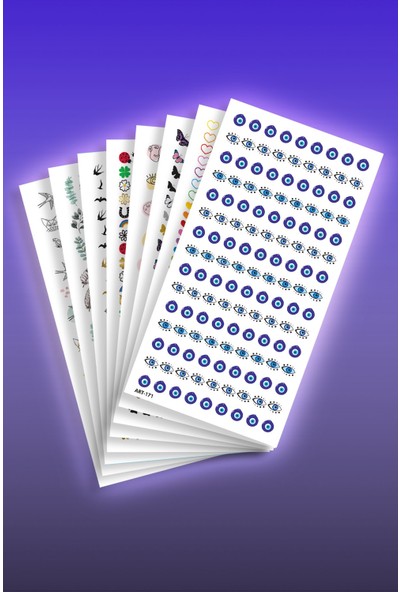 Artikel 8'li Tırnak Dövmesi Seti, Tırnak Sticker Seti, Nail Art, Tattoo Artikel 8'li Tırnak Dövmesi Seti, Tırnak Sticker Seti, Nail Art, Tattoo