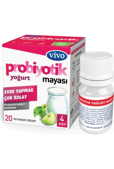 Vivo Probiyotik Yoğurt Mayası 4x1 G Vivo Probiyotik Yoğurt Mayası 4x1 G