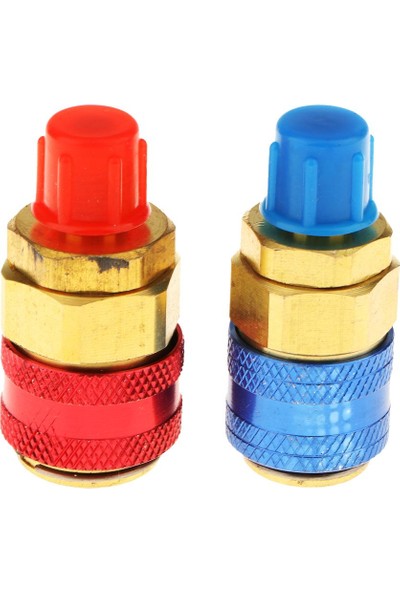 Cuticate 2 Parça Araba A / C R134A Sistemi Yüksek Düşük Hızlı Kuplörler Konnektörler Adaptörü (Yurt Dışından)