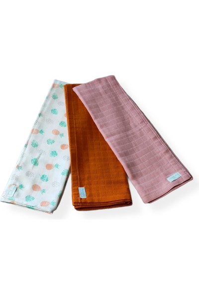 Majkabeba Turuncu Ananas Tarçın Pudra 3'lü Set Pamuk Bebek & Çocuk Müslin Örtü Majkabeba Turuncu Ananas Tarçın Pudra 3'lü Set Pamuk Bebek & Çocuk Müslin Örtü