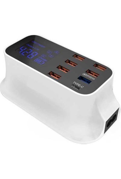 OEM LCD Ekranlı 7 Port USB 1 Port Type+C Hızlı Şarj Ünitesi OEM LCD Ekranlı 7 Port USB 1 Port Type+C Hızlı Şarj Ünitesi