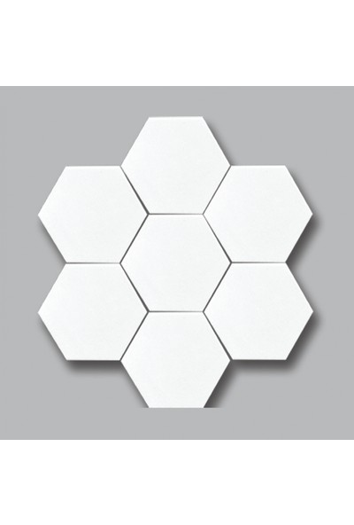 Kütahya Çini Yapı Tasarım SS09-13ALTIGEN Seri Beyaz Düz 1 Adet