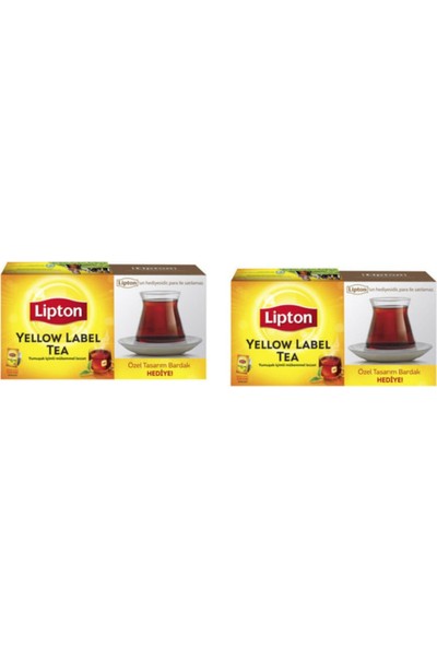 Lipton Yellow Label Bardak Poşet Çay 100'LÜ + Defne Koz Çay Bardağı X2 Lipton Yellow Label Bardak Poşet Çay 100'LÜ + Defne Koz Çay Bardağı X2