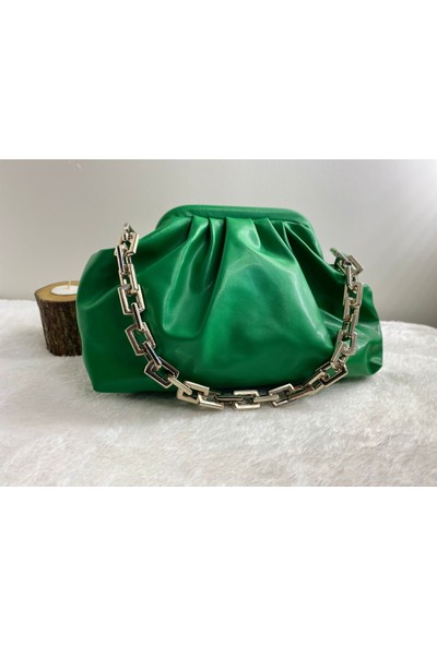 Tubu Roma Yeşil Kadın Bohça Çanta