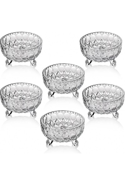 Lotus 6 Adet Kristal 3 Ayaklı Lüx Çerezlik Kase Takımı Cam Lotus 6 Adet Kristal 3 Ayaklı Lüx Çerezlik Kase Takımı Cam