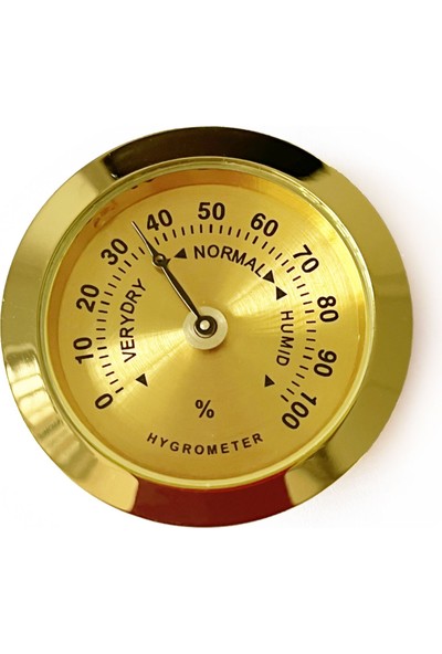 OEM Analog Higrometre Nem Ölçer Humidor Puro Kutusu Için Metal Çerçeve Sarı 37MM OEM Analog Higrometre Nem Ölçer Humidor Puro Kutusu Için Metal Çerçeve Sarı 37MM