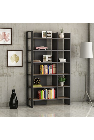 Minar Leno Metal Ayaklı Kitaplık Çırağan/antrasit Minar Leno Metal Ayaklı Kitaplık Çırağan/antrasit