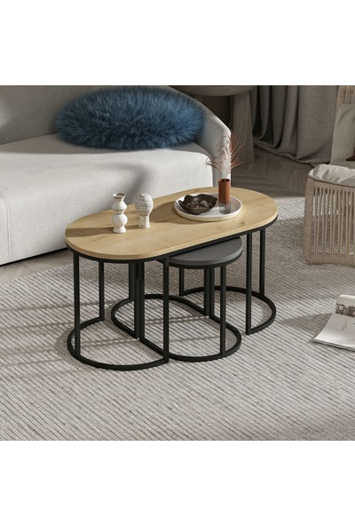 Homeizi Dena Zigonlu Orta Sehpa -Artisan/antrasit