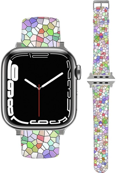Cekuonline Apple Watch 1 2 3 4 6 7 Se 41 mm Popart Silikon Kordon Kayış - Urus Mozaik Cekuonline Apple Watch 1 2 3 4 6 7 Se 41 mm Popart Silikon Kordon Kayış - Urus Mozaik