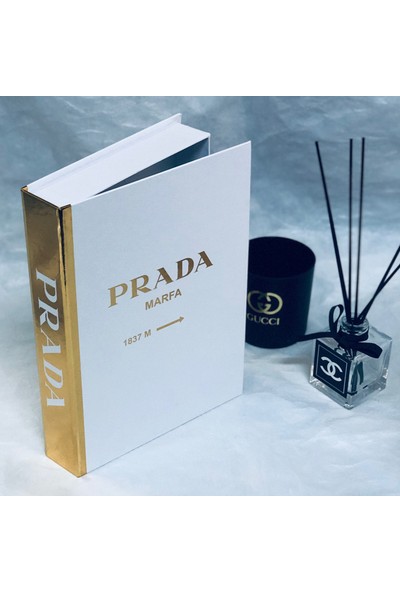Lovely Book & Book Prada Beyaz & Altın Klasik Model Dekoratif Kitap Kutusu Lovely Book & Book Prada Beyaz & Altın Klasik Model Dekoratif Kitap Kutusu