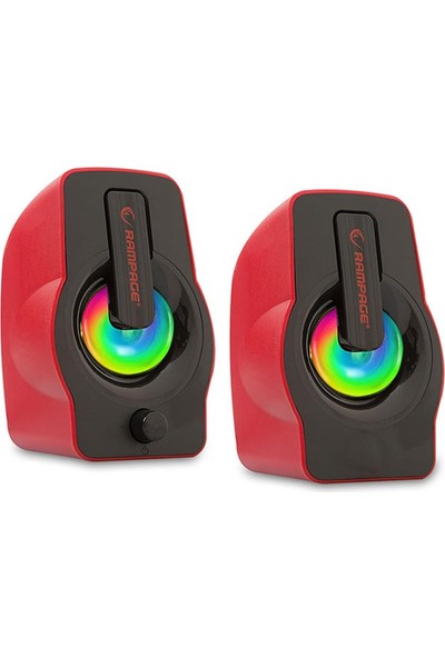 Rampage Rms-G7 Falsetto 2.0 6 Watt Rgb Ledli Gamıng USB 1 + 1 Hoparlör Mavi-Kırmızı Rampage Rms-G7 Falsetto 2.0 6 Watt Rgb Ledli Gamıng USB 1 + 1 Hoparlör Mavi-Kırmızı