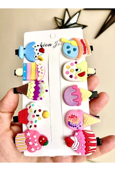 Açıkmeşe Bebek Tokası Dondurmalı Cupcakeli 10LU