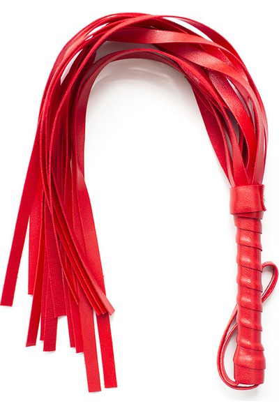 Tazador Kırmızı Renk Püsküllü Kırbaç Kamçı 54 cm