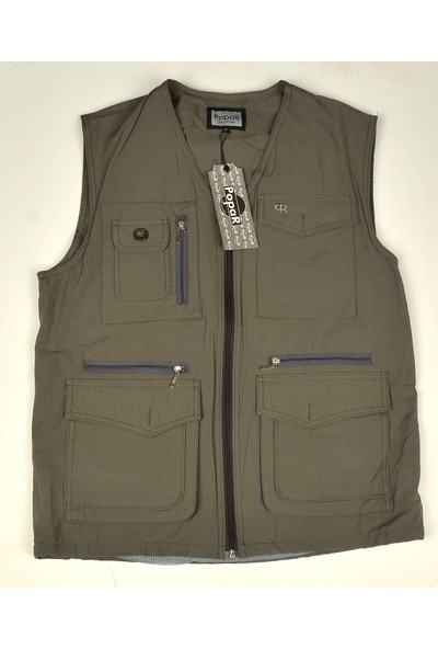 Çok Cepli Keten Yelek