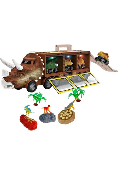 Baosity Dinozorlar Taşıma Kamyonu Geri Çekin Araç Oyuncak Dinozor Hediye ile F / Boys Brown Baosity Dinozorlar Taşıma Kamyonu Geri Çekin Araç Oyuncak Dinozor Hediye ile F / Boys Brown