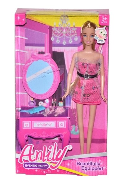 Asya, Anlily Parti Bebek ve Aksesuar Oyun Seti / +3 Yaş