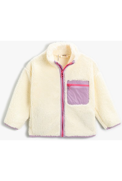Koton Peluş Balıkçı Yaka Sweatshirt Fermuarlı