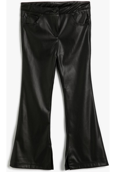 Koton Kız Çocuk Suni Deri İspanyol Paça Pantolon