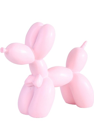 Kesoto Sevimli Balon Köpek Reçine El Sanatları Hediye Masaüstü Kek Pişirme Süslemeleri İçin Pink