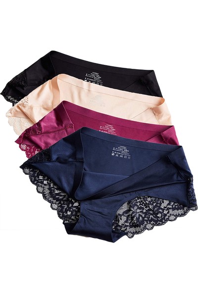 Romane 4'lü Kadın Külot Dantel Düz Renk Pamuklu Külot (Yurt Dışından) Romane 4'lü Kadın Külot Dantel Düz Renk Pamuklu Külot (Yurt Dışından)