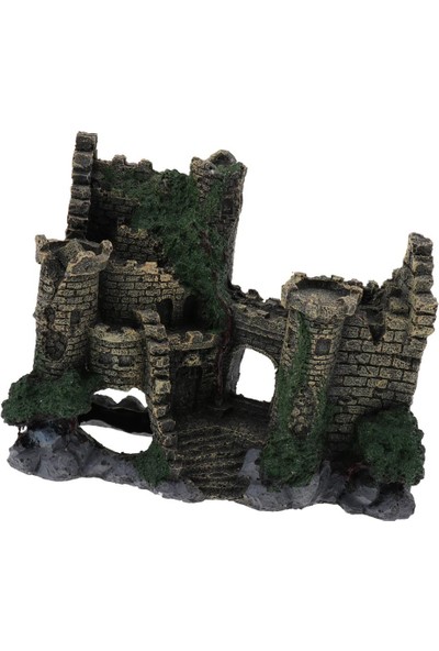 Kale Kulesi Süs Akvaryum Tankı Arkaplan Dekoratif El Craft 4 (Yurt Dışından)