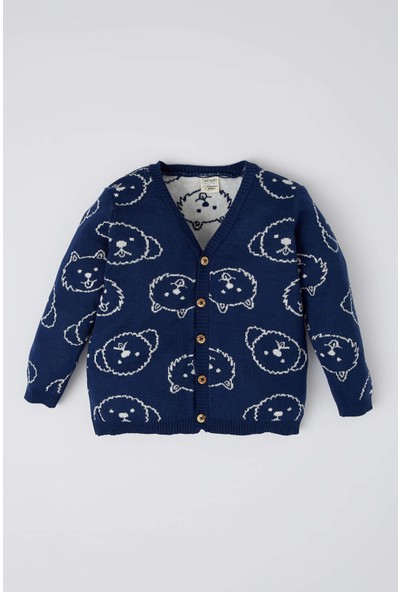 DeFacto Erkek Bebek Desenli Düğmeli Triko Hırka W6534A222SP DeFacto Erkek Bebek Desenli Düğmeli Triko Hırka W6534A222SP